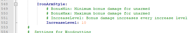 The IronArmStyle configuration within "advanced.yml" generates without ...