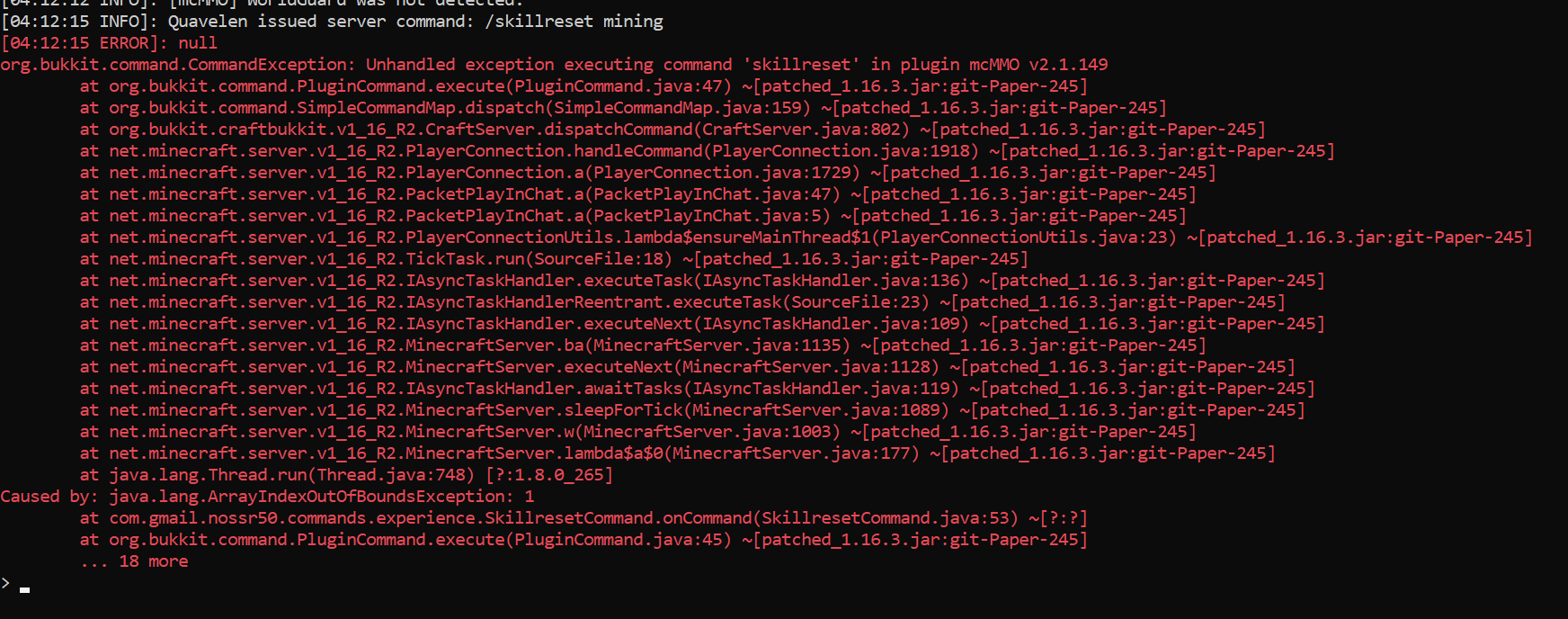 Console Errors · Issue #4062 · mcMMO-Dev/mcMMO · GitHub