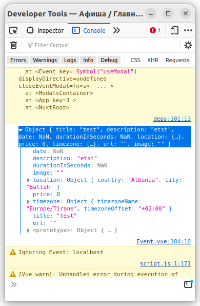 В firefox вместо даты ивента и его длительности подставляется NaN · Issue #344 · openworld ...