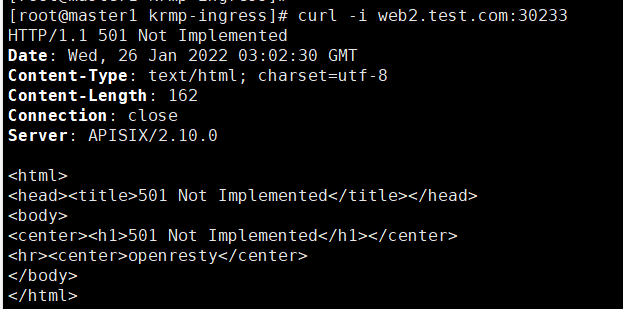 request help: Using the client control plug-in, call the interface to return 501 Not Implemented ...