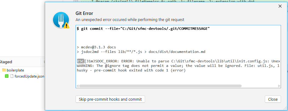 [TASK] commit hook should not fail on files that were not committed · Issue #269 · Accenture ...