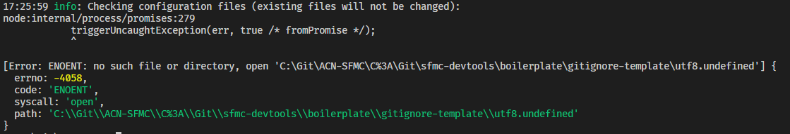 [bug] Upgrade Init Fatal Error For Ide Configuration Files · Issue 331 · Accenture Sfmc