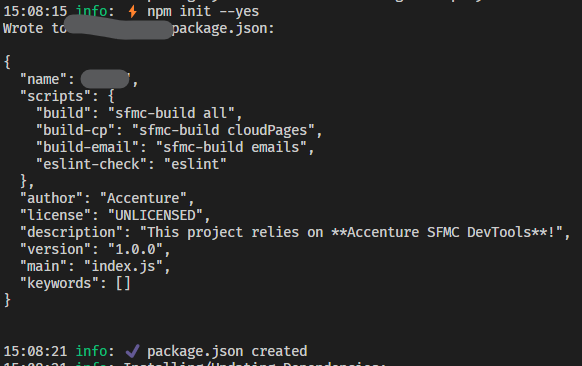 [task] Npm Init Shows Too Much Output During Mcdev Init · Issue 441 · Accenture Sfmc Devtools