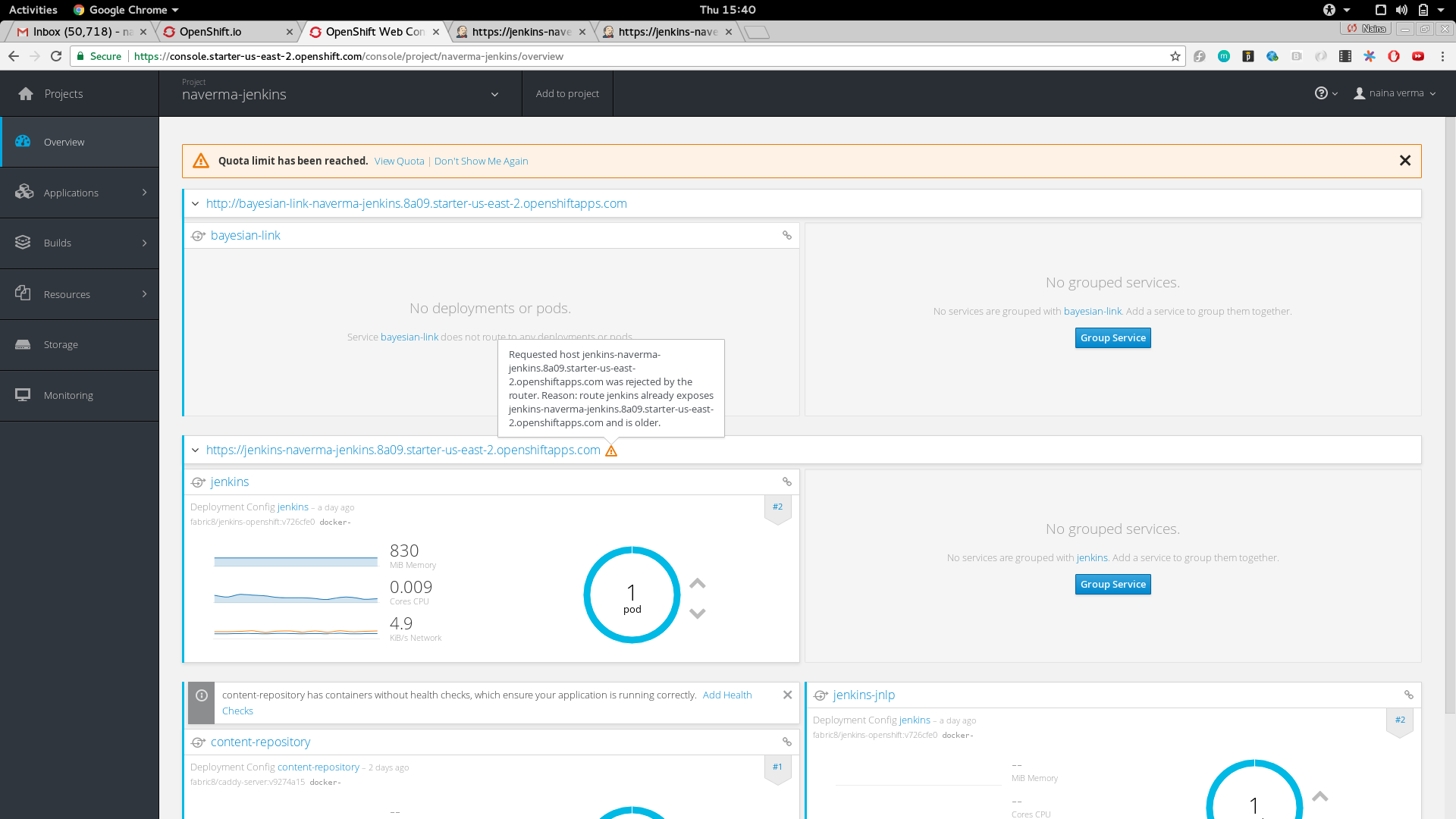 Failed to find Jenkins URL: java.lang.IllegalArgumentException · Issue #231 · openshiftio ...