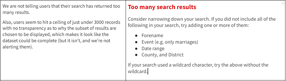 "Too many results" page needed. · Issue #483 · FreeUKGen/FreeBMD2 · GitHub
