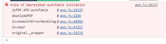 Use of deprecated autoTable initiation-JSPDF AutoTable plugin · Issue #696 · simonbengtsson ...
