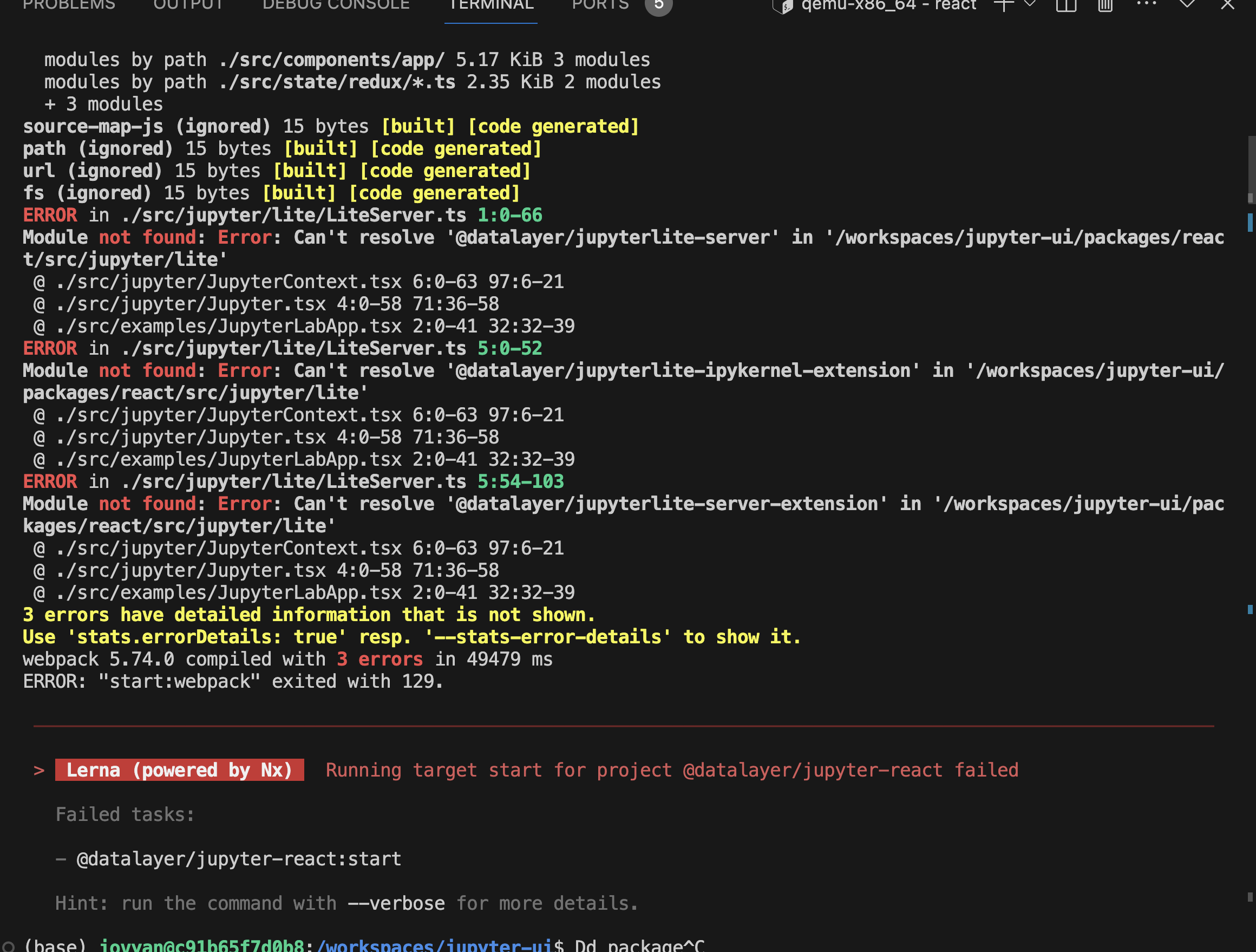 Build Issue - `yarn install` issue · Issue #101 · datalayer/jupyter-ui · GitHub