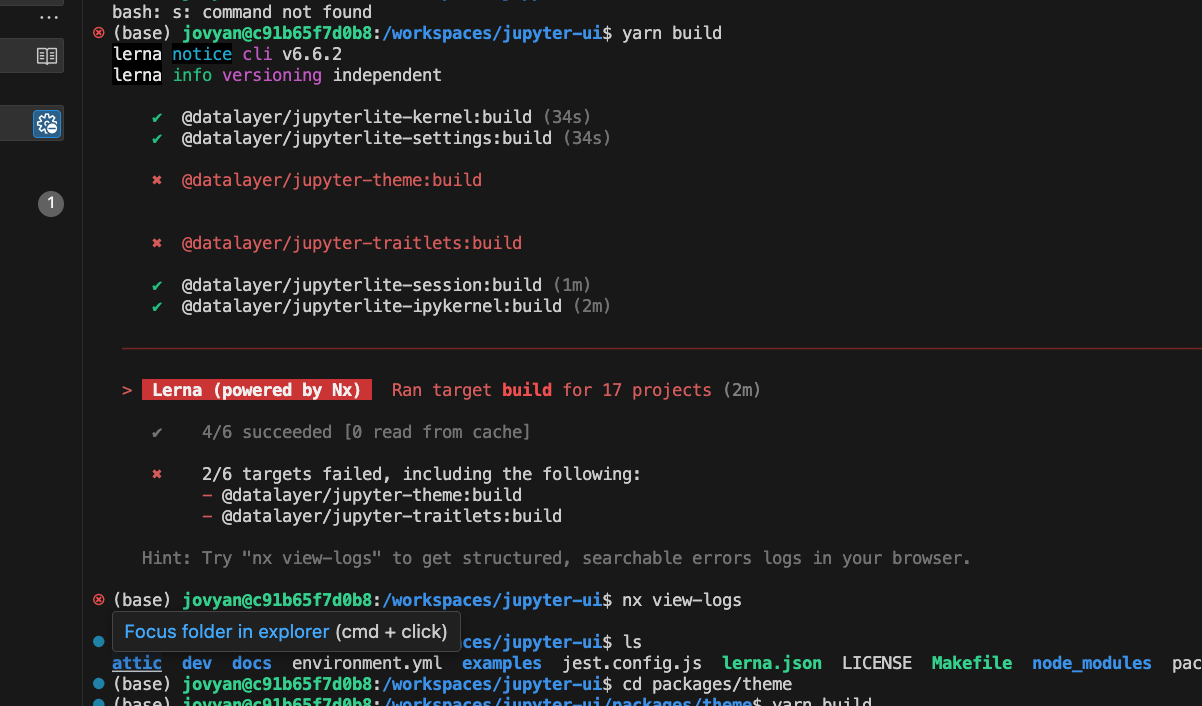 Build Issue - `yarn install` issue · Issue #101 · datalayer/jupyter-ui · GitHub