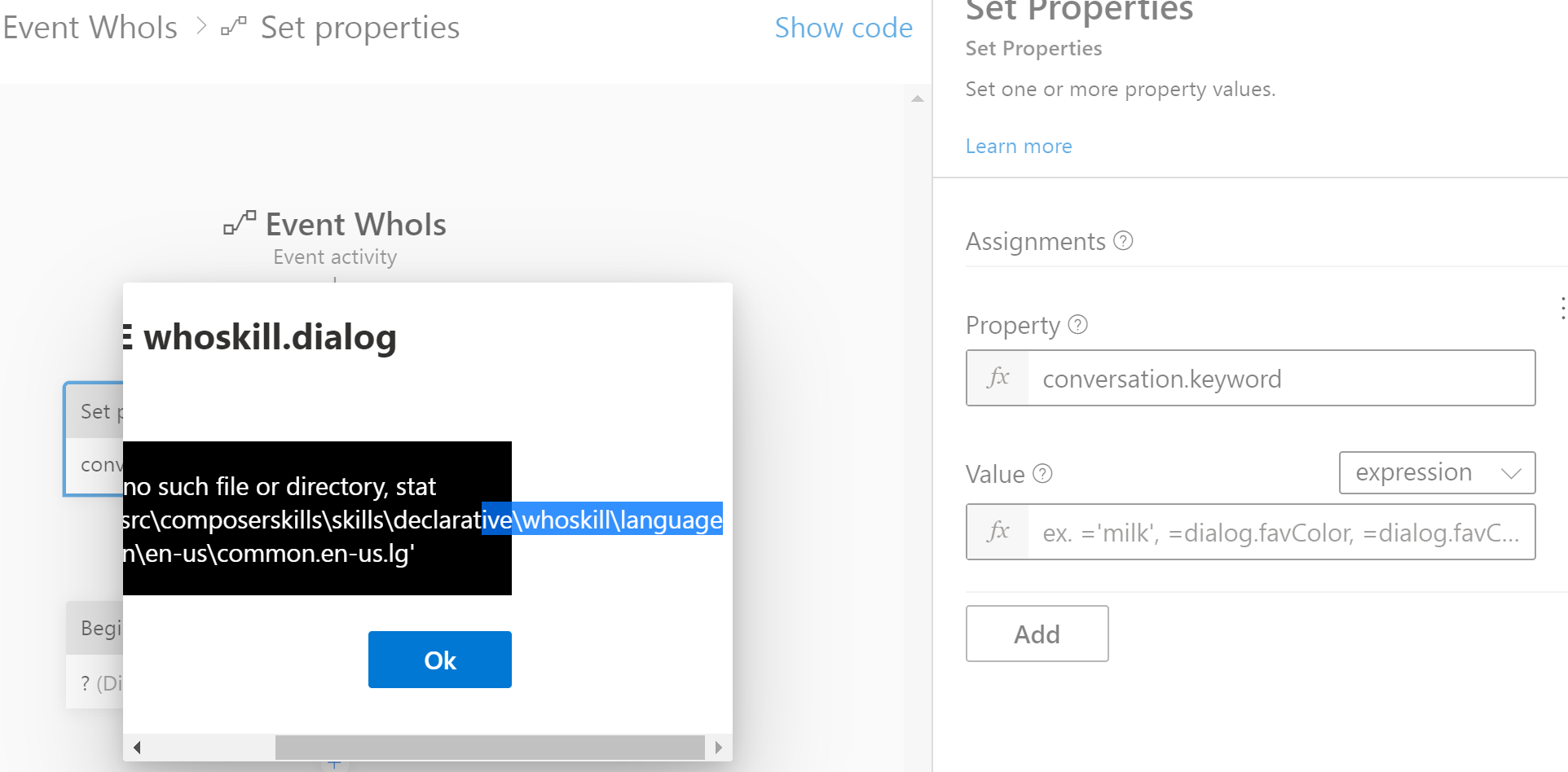 Error Messagebox Prompt And Rendering Issue · Issue 2767 · Microsoftbotframework Composer · Github