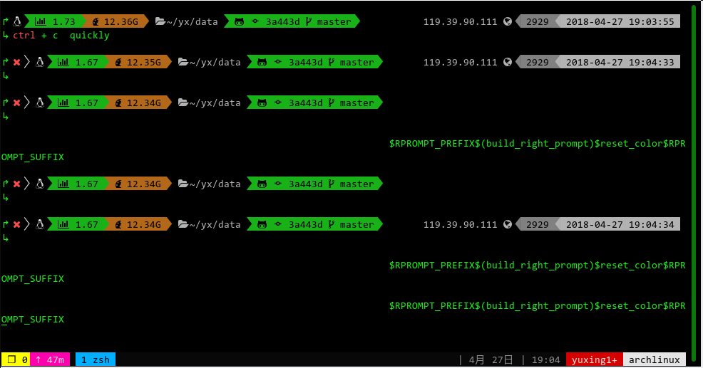 When I quickly press CTRL + c, `$RPROMPT_PREFIX$(build_right_prompt)` appears. · Issue #812 ...