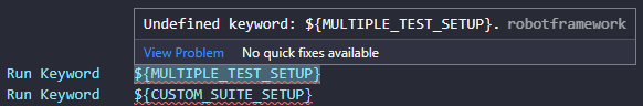 When accepting a variable as an argument in Run Keyword(s), code analysis lists the variable as ...