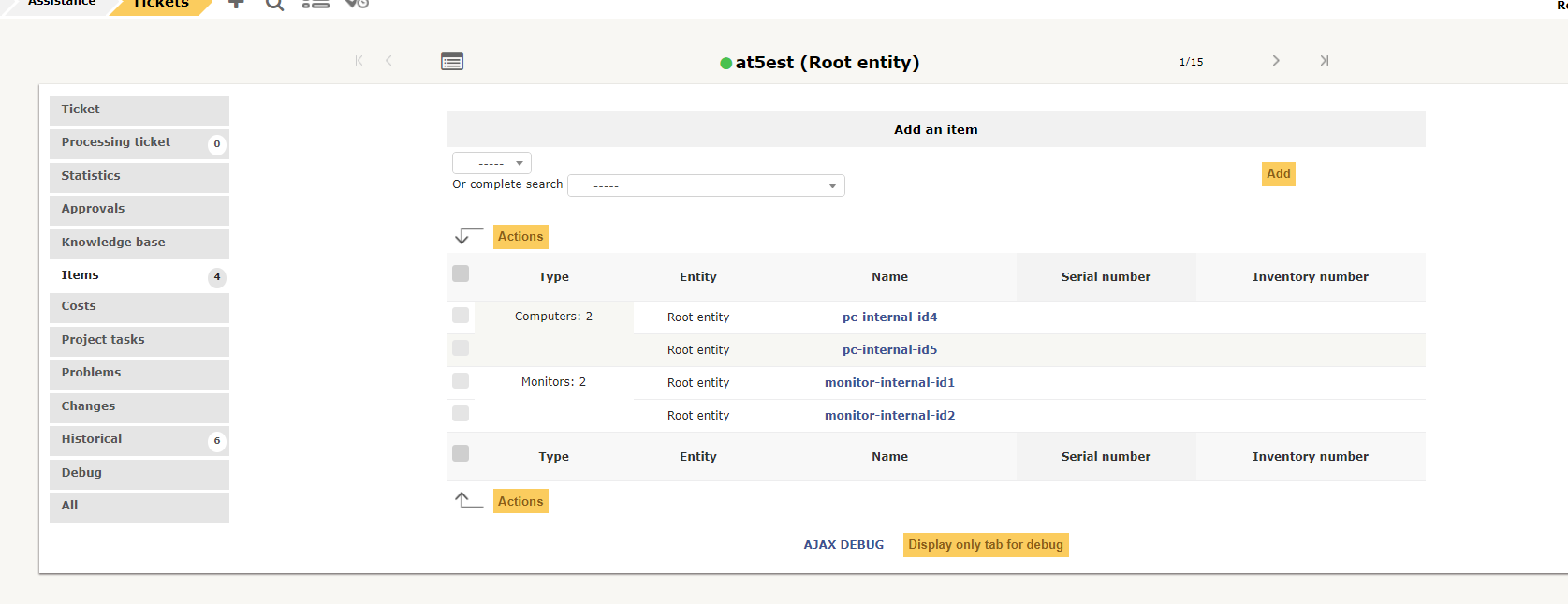 Error In Associated Elements In Ticket List Wrong Object · Issue 4107 · Glpi Projectglpi