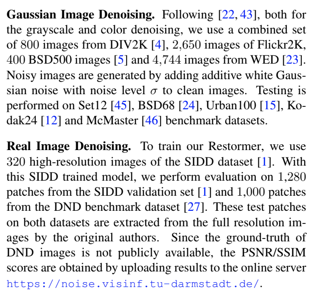 denoising training dataset · Issue #12 · swz30/Restormer · GitHub