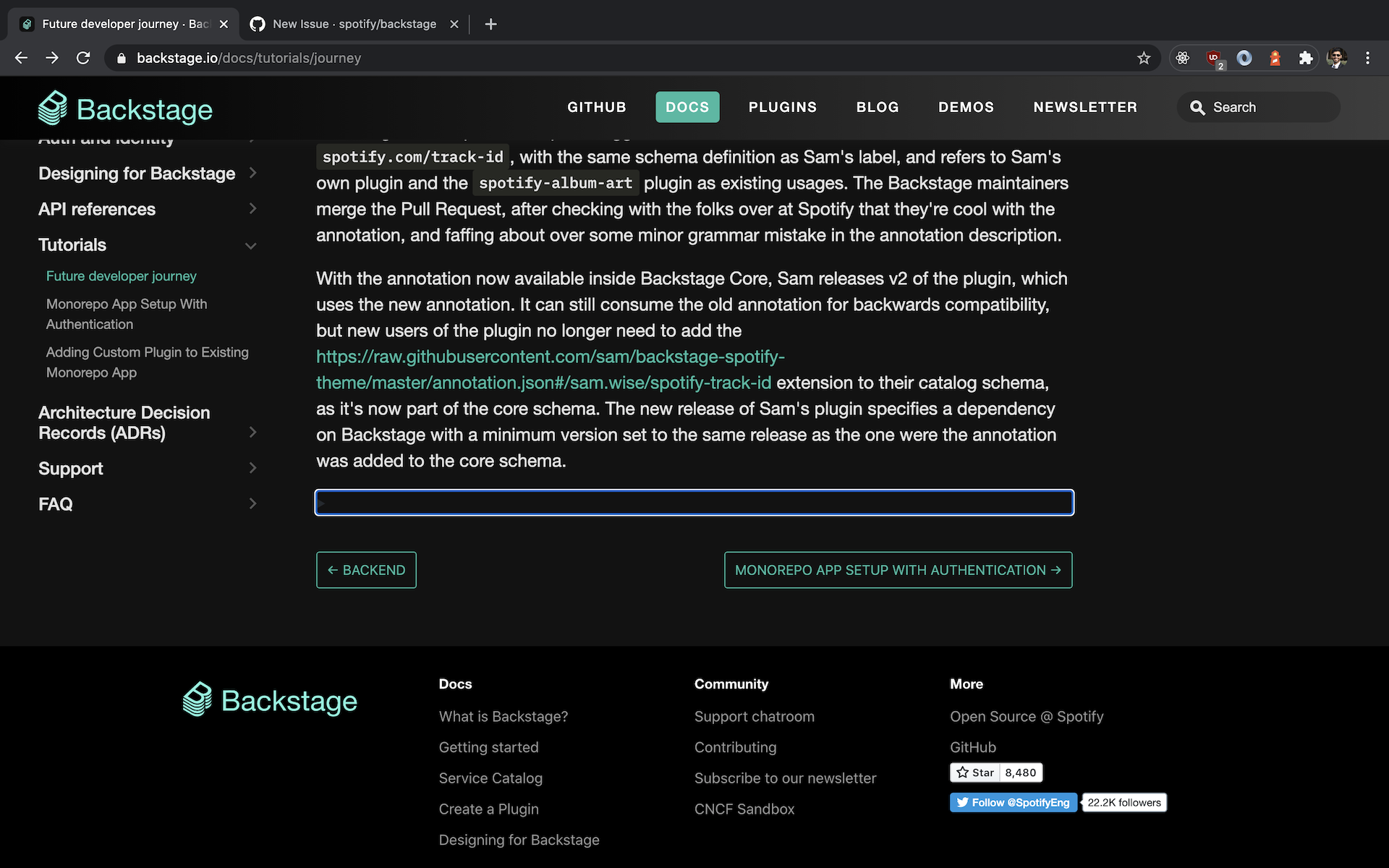 hidden content in docs/tutorials/journey · Issue #3201 · backstage/backstage · GitHub