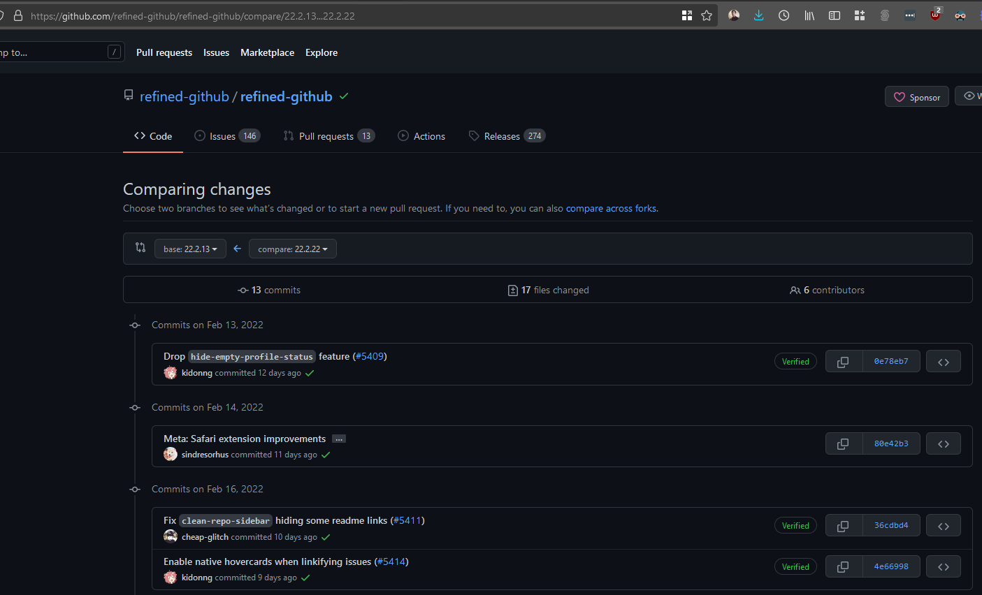Option/menu toggle always visible to switch between commits/files when comparing changes · Issue ...