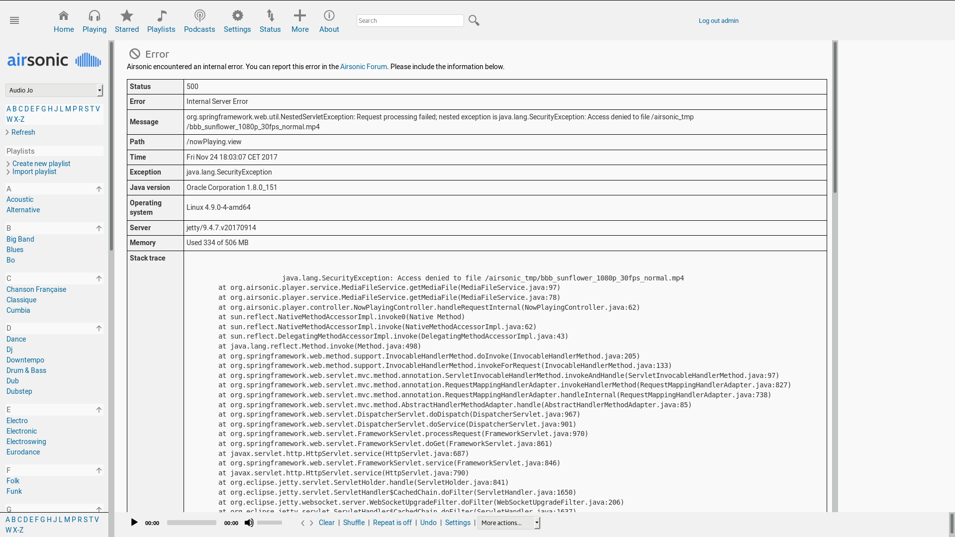 Music folder enabled/disabled is broken · Issue #636 · airsonic/airsonic · GitHub