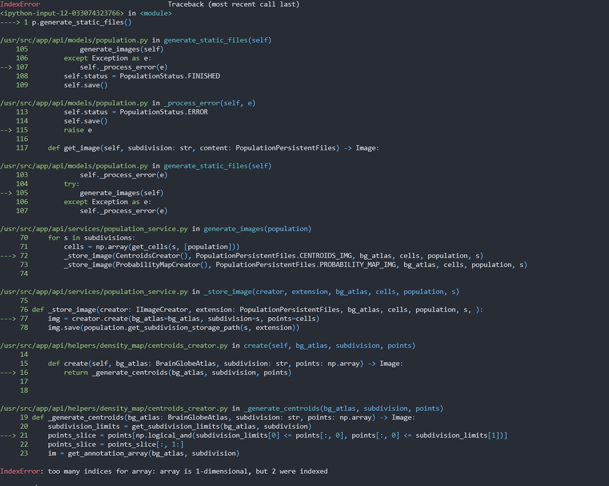 Too many indices for array: array is 1-dimensional, but 2 were indexed · Issue #131 · MetaCell ...