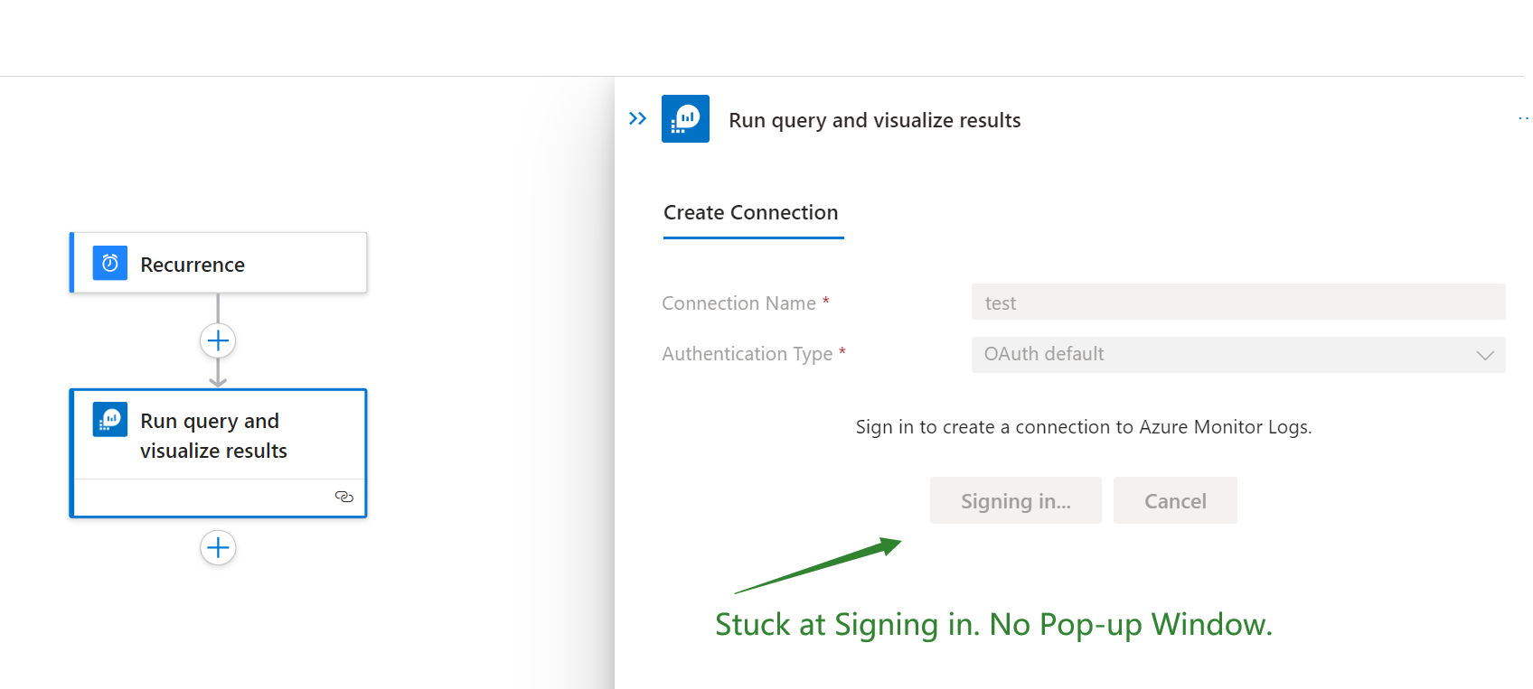 Southeast Asia Standard Logic App New Designer Window unable to create Oauth API connection for ...