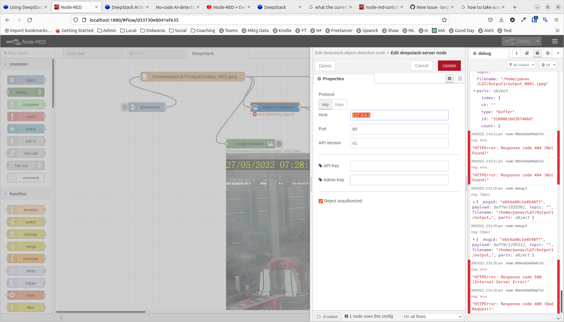 HTTPError Response Code 400 Bad Re On Accessing 127 0 0 1 80 v1 