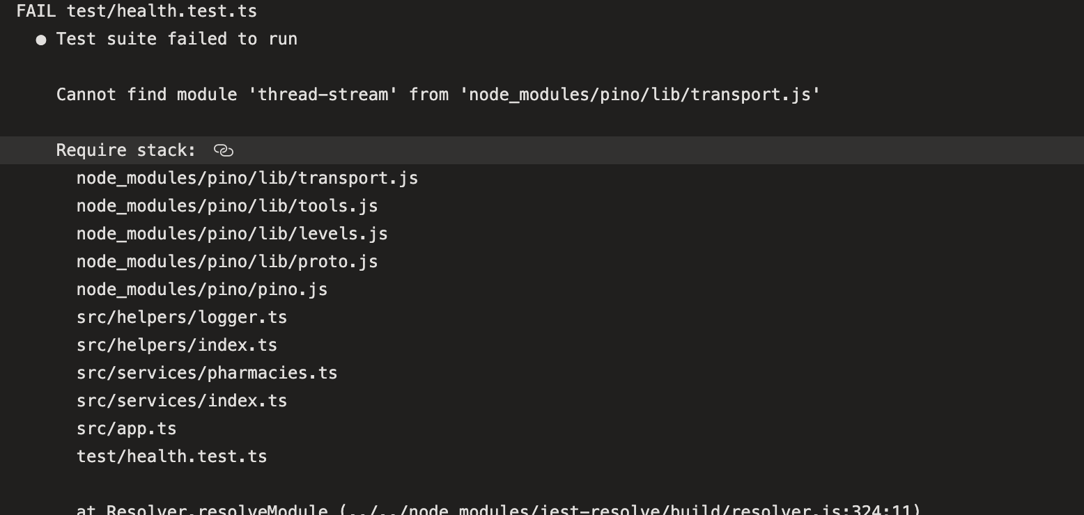Cannot find module 'thread-stream' from 'node_modules/pino/lib ...