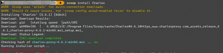 ERROR Exit code was 1639! when install charles · Issue #4305 ...