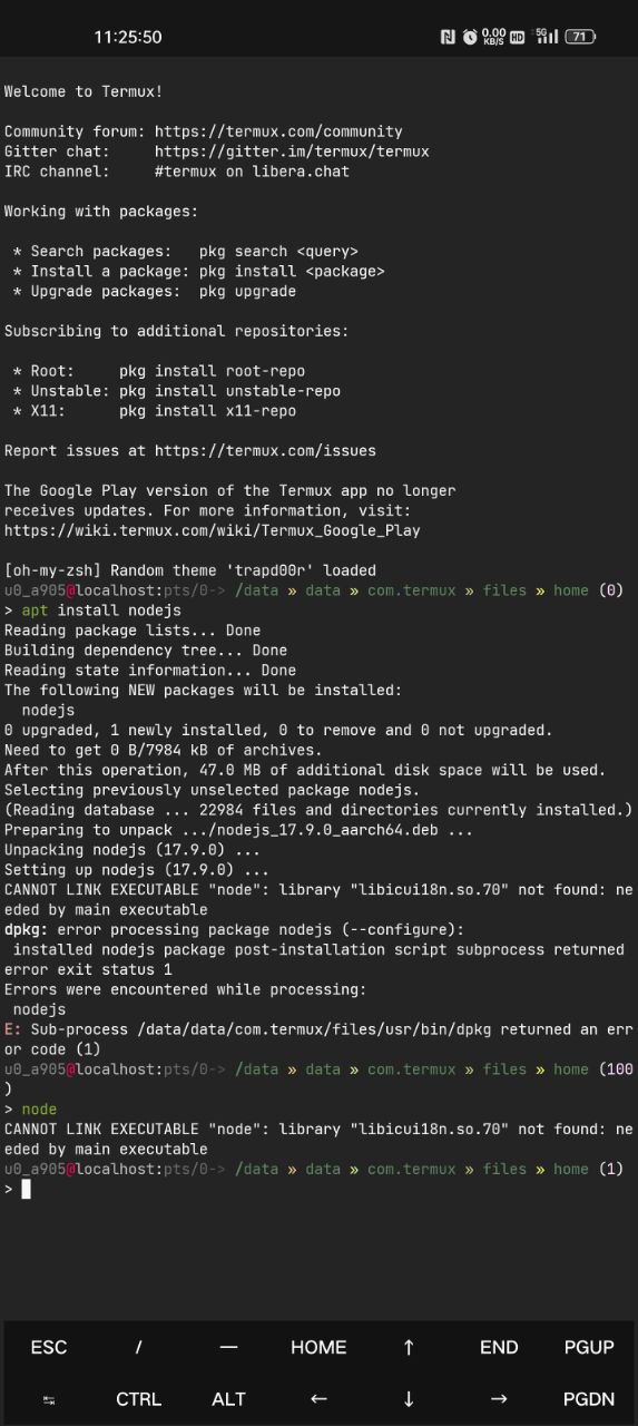 [Bug]: apt install nodejs error · Issue #2711 · termux/termux-app · GitHub