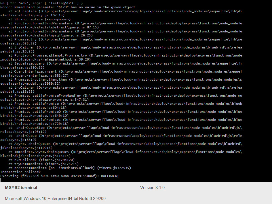 bug with "fn": Error: Named bind parameter "$123" has no value in the given object. · Issue ...