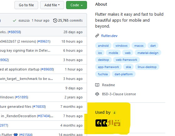 Misleading "Used by" section · Issue #89702 · flutter/flutter · GitHub