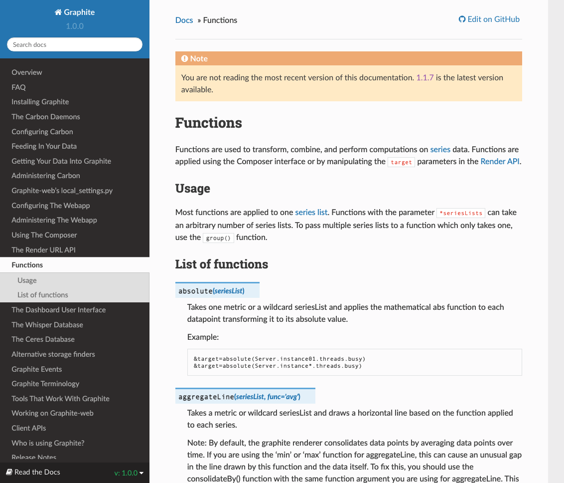 Bug Documentation Is Missing List Of Functions For Versions 0914 16 · Issue 2667