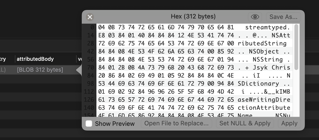 Dark Mode Broken For Blob Data View · Issue 203 · Sqliteflow Sqliteflow Issues · Github