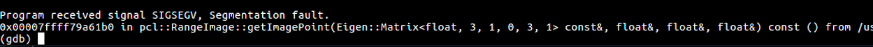 Segmentation Fault: pcl::RangeImage::getImagePoint() · Issue #2557 ...