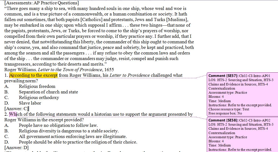 APUSH: AP Practice Questions stimuli not appearing in Reference View ...