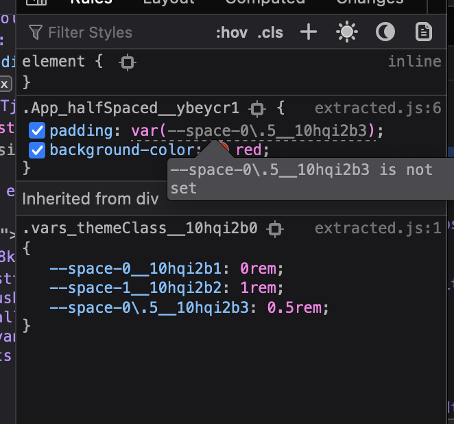 Filter out period from token names · Issue #950 · vanilla-extract-css/vanilla-extract · GitHub