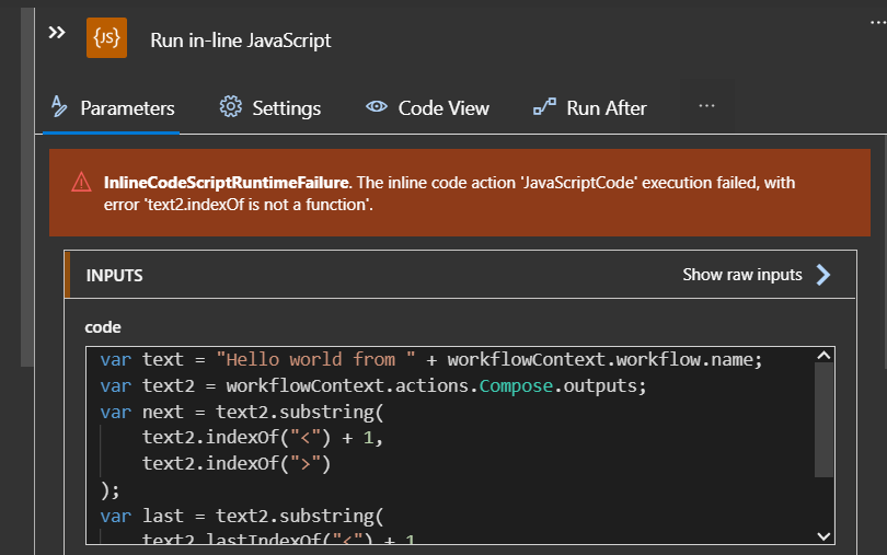 str.indexOf is not a function (JavaScriptCode) · Issue #230 · Azure ...