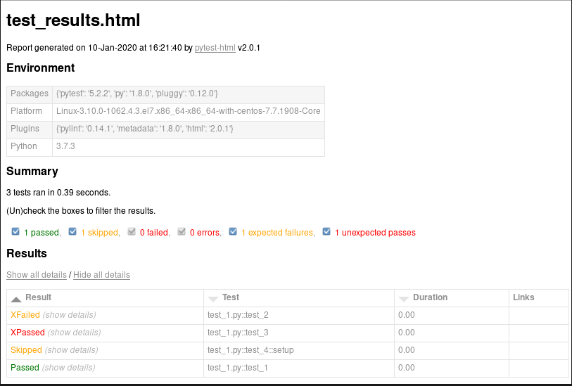 Need an ability to include "short test summary info" section into HTML ...