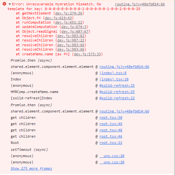 Unrecoverable Hydration Mismatch for markdown pages · Issue #1861 · solidjs/solid · GitHub
