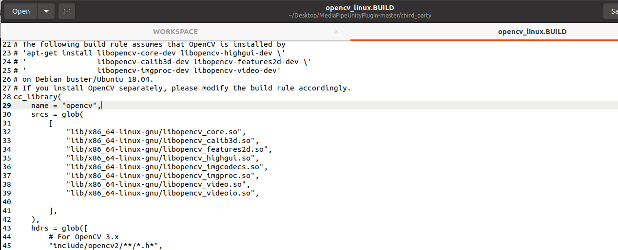 DllNotFoundException after editing opencv_linux.BUILD · Issue #166 · homuler ...