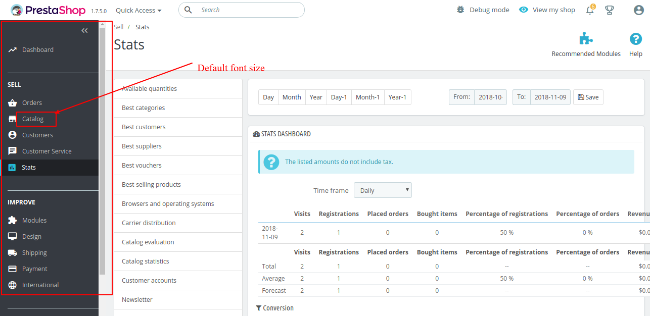 Menu font size changed on 'Theme & Logo' page · Issue #11346 ...