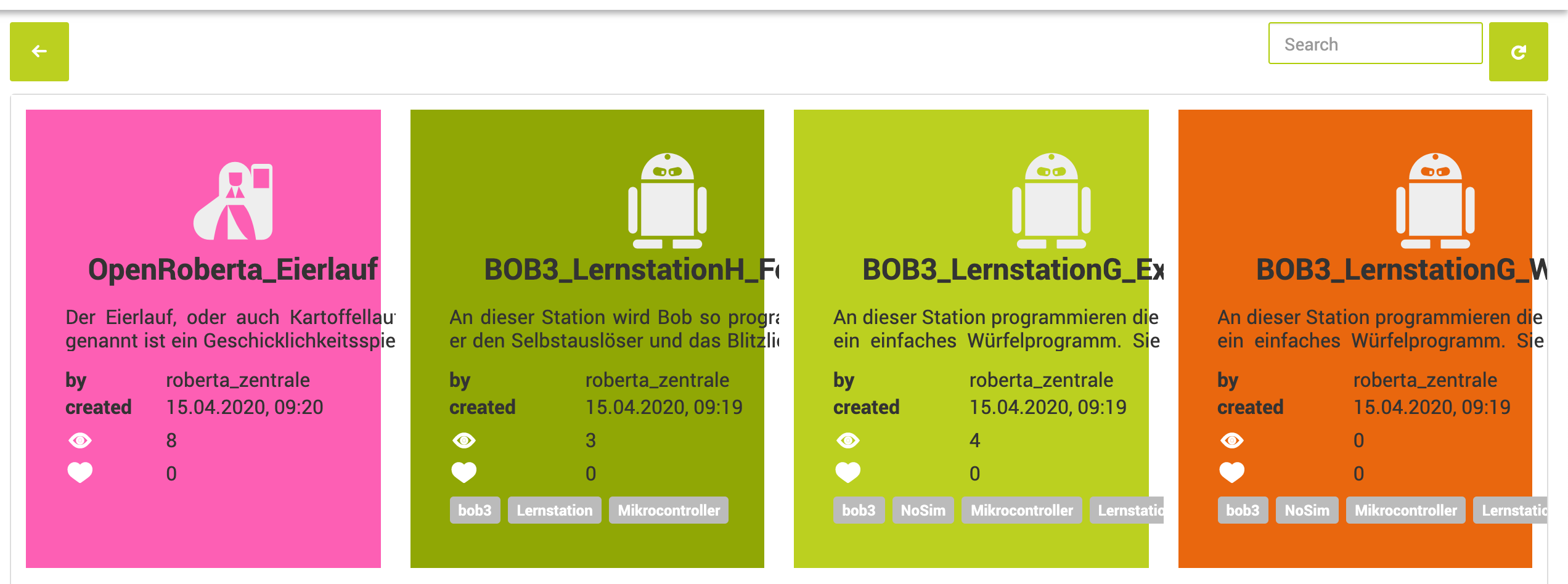Gallery View · Issue #800 · OpenRoberta/openroberta-lab · GitHub