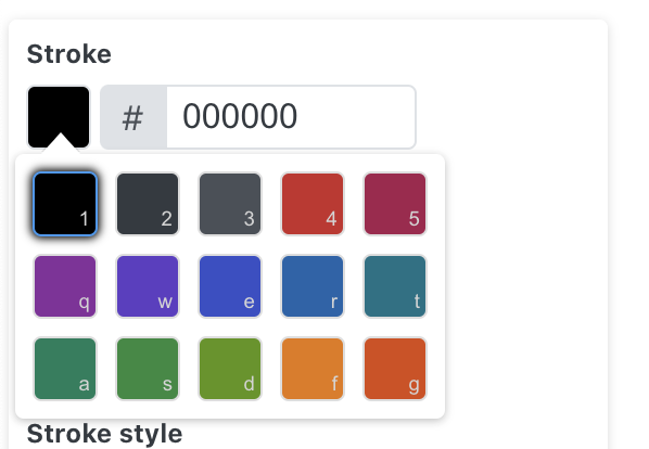 Keyboard shortcuts for changing stroke and background colors · Issue ...