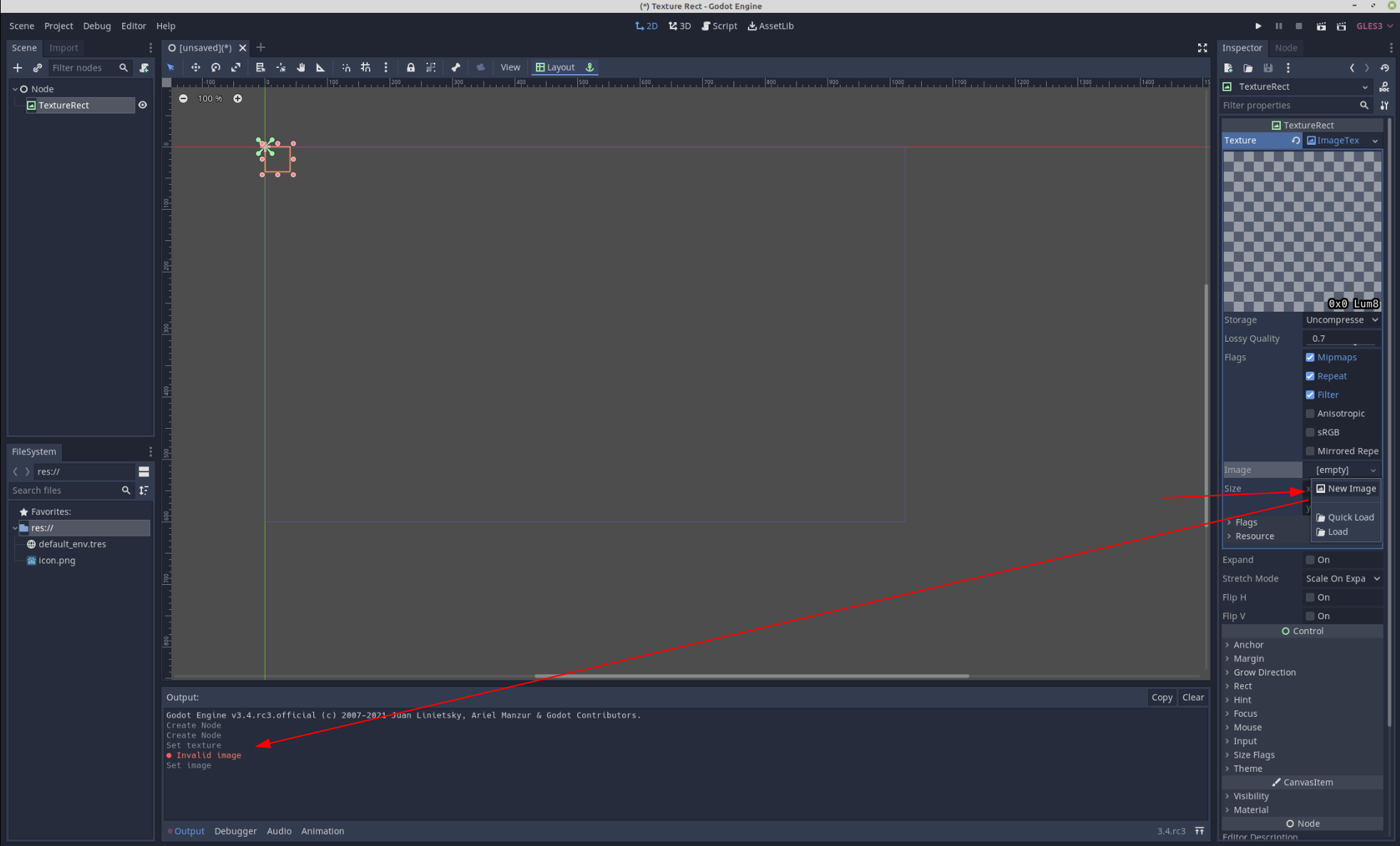 "TextureRect->ImageTexture->Image->New image" gives "Invalid image" error · Issue #54569 ...
