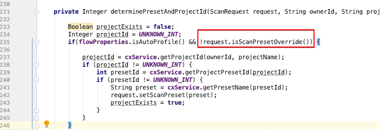 Preset Is Never Overridden When Specified In Webhook Parameters Orin Sast Section In Nfig 