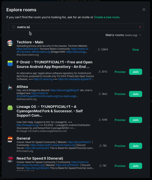 Allow the room directory to order by relevance rather than population · Issue #739 · matrix-org ...