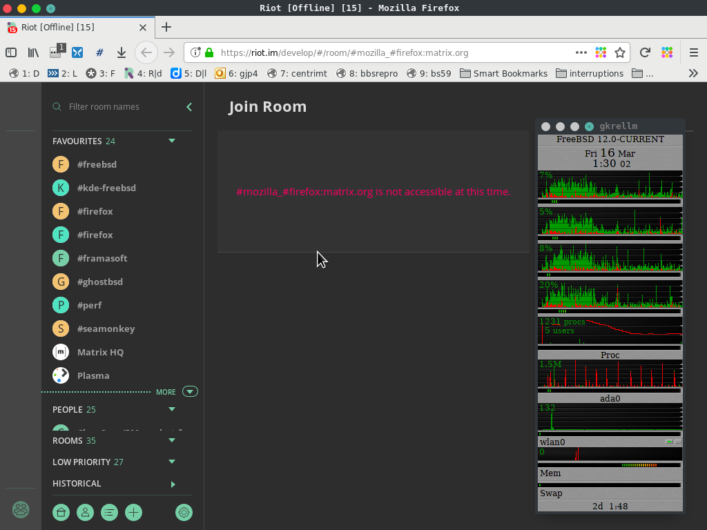 For a joined room, 'Join Room … is not accessible at this time.' and ...
