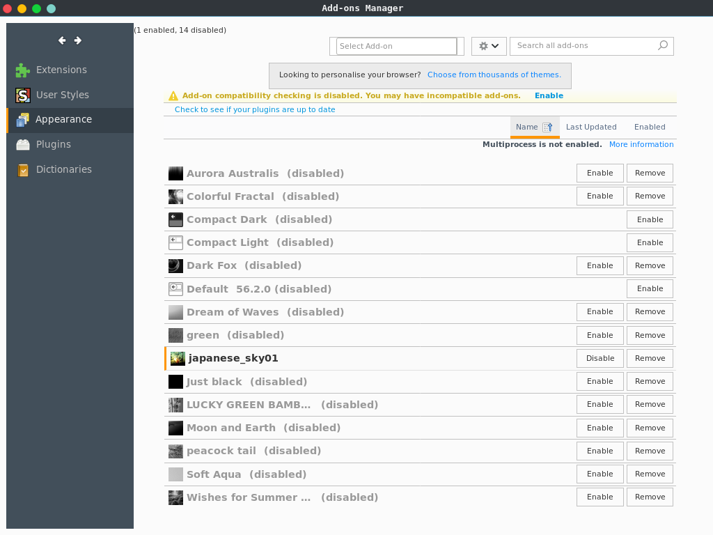 I can only add 14 themes before I get a FIFO situation · Issue #604 · BrowserWorks/Waterfox · GitHub