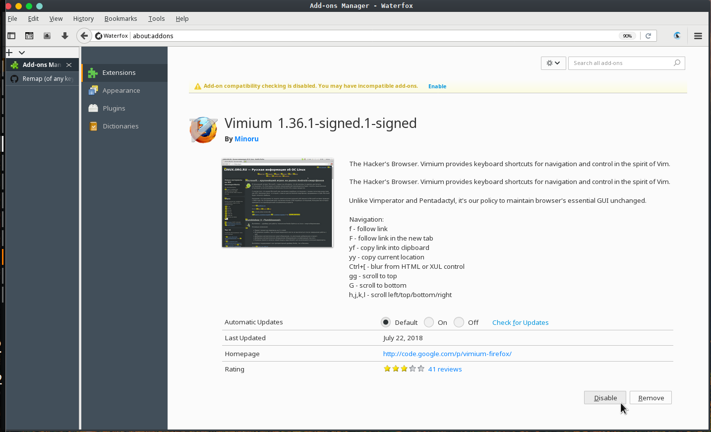 Open new tab does nothing in Vimium/Surfingkeys · Issue #701 · BrowserWorks/Waterfox · GitHub