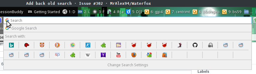 Add back old search · Issue #302 · BrowserWorks/Waterfox · GitHub
