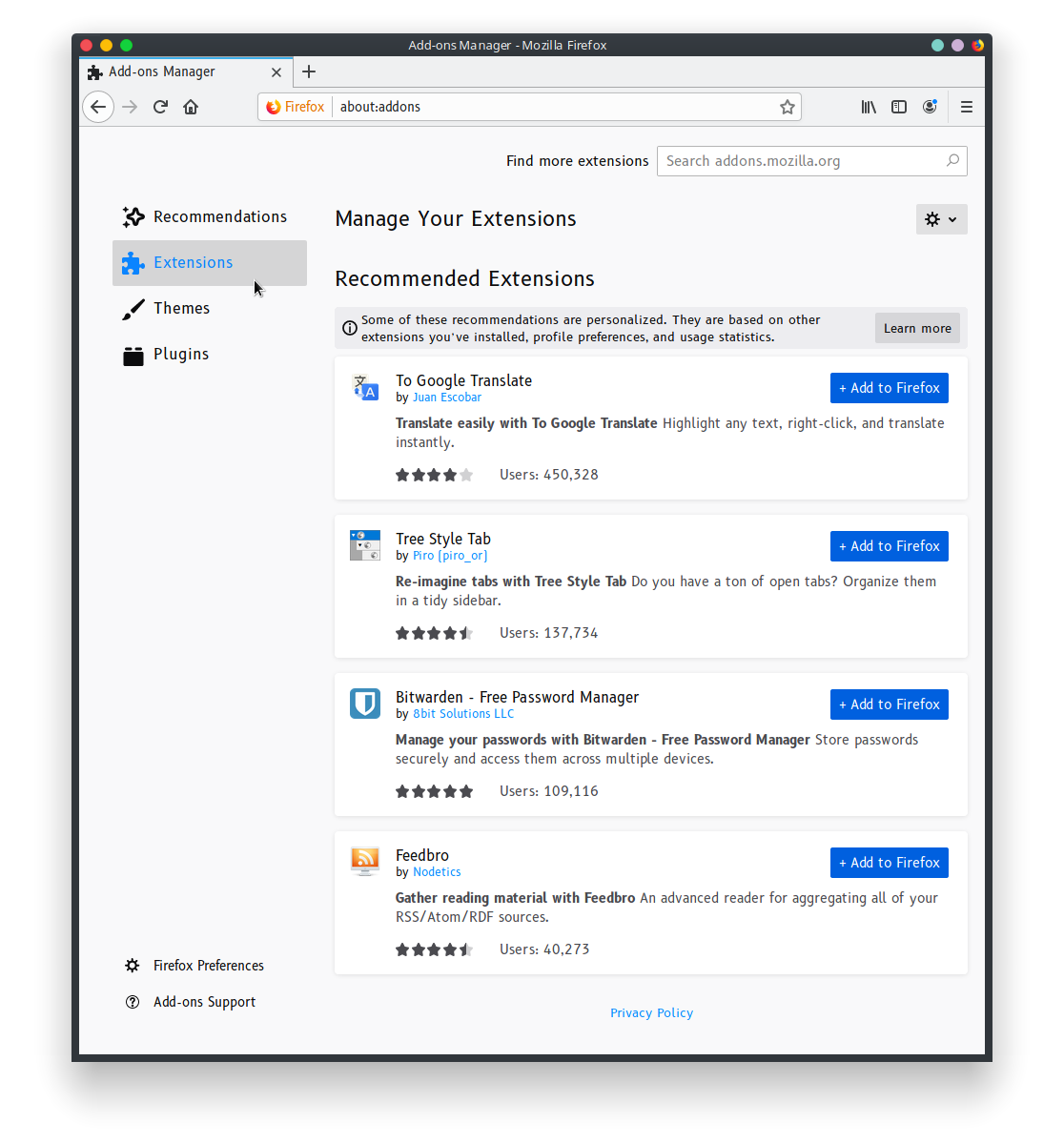 v68: Disable "Recommend (extensions/features) as you browse" · Issue #1058 · BrowserWorks ...