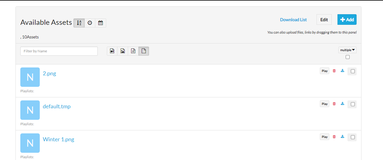 Playlist not showing available assets · Issue #209 · colloqi/piSignage · GitHub