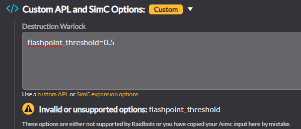 [Request] Support for flashpoint_threshold in Custom APL · Issue #157 · seriallos/raidbots ...